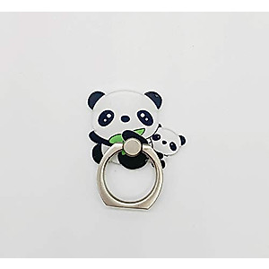 GoldenEL Universal 360 Degree Rotating Finger Ring Stand Holder Kickstand for Cell Phone iPhone or Tablet - Panda (Panda with Baby)