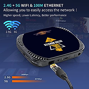 Game Consoles Built-in 46220 Retro Games, Retro Console with S905X4 Chip, Plug and Play Video Game Console for 4K TV, EmuELEC 4.6 Gaming System/Android TV 11 all in 2, Emulator Console Support WiFi/BT