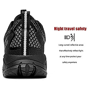 Hiking Shoes for Men Waterproof Lightweight Non Slip Comfortable Breathable Work Walking Trekking Trails Rain Outdoor Ankle Boots impermeable antideslizantes Zapatos de senderismo para Hombre Black