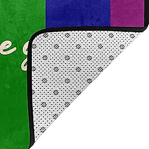 Pride LGBT Bisexual Girls Pattern Area Rugs Non-Slip Machine Washable Floor Mat, Doormat Carpet Decorations for Living Room Bedroom Bathroom Kitchen (36 x 24 inches,Rainbow)