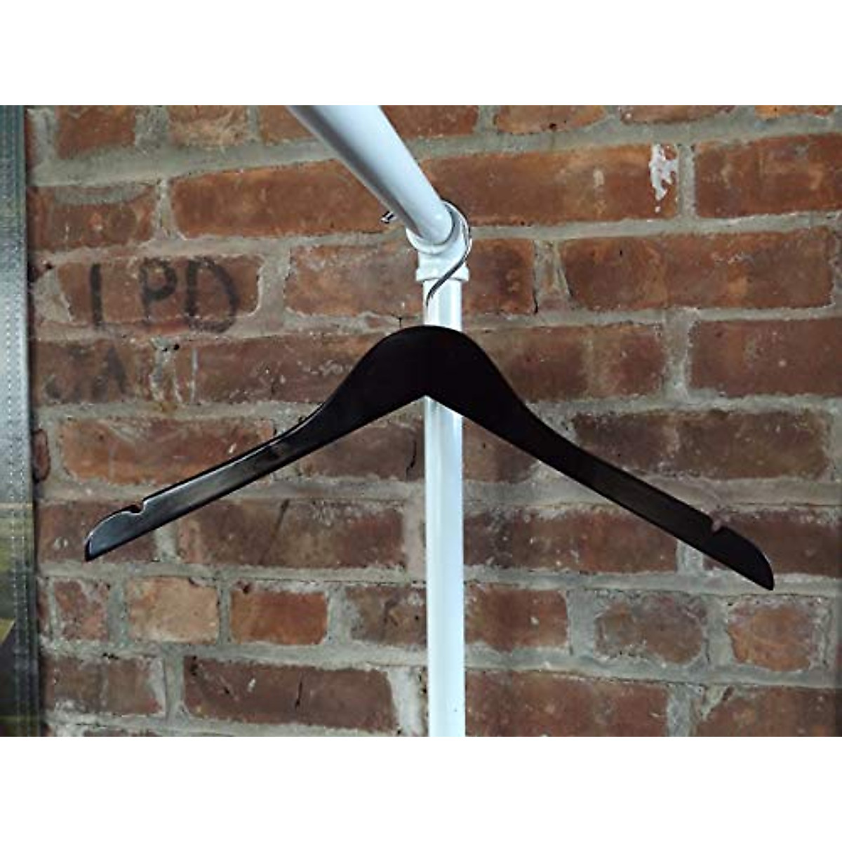 NAHANCO 8217CHNOBARHU 17” Wooden Top Hanger, Flat with Notches, Chrome Hook, Black (Pack of 25)