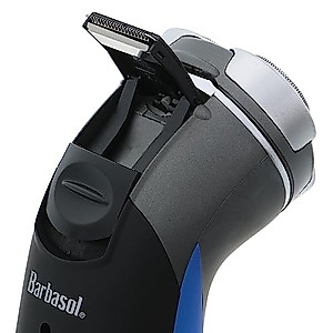 Barbasol Rechargeable Electric Wet and Dry Rotary Shaver with Stainless Steel Blades and Pop Up Trimmer