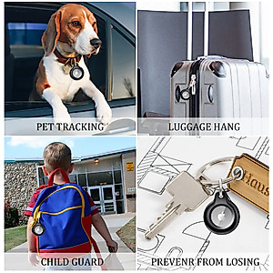 1 Pack IPX8 Waterproof Airtag Keychain with Airtag Holder Case,Full Body Shockproof,Anti-Scratch Cover Air tag for Cat,Dog,Keys,Luggage,Wallet(Black)