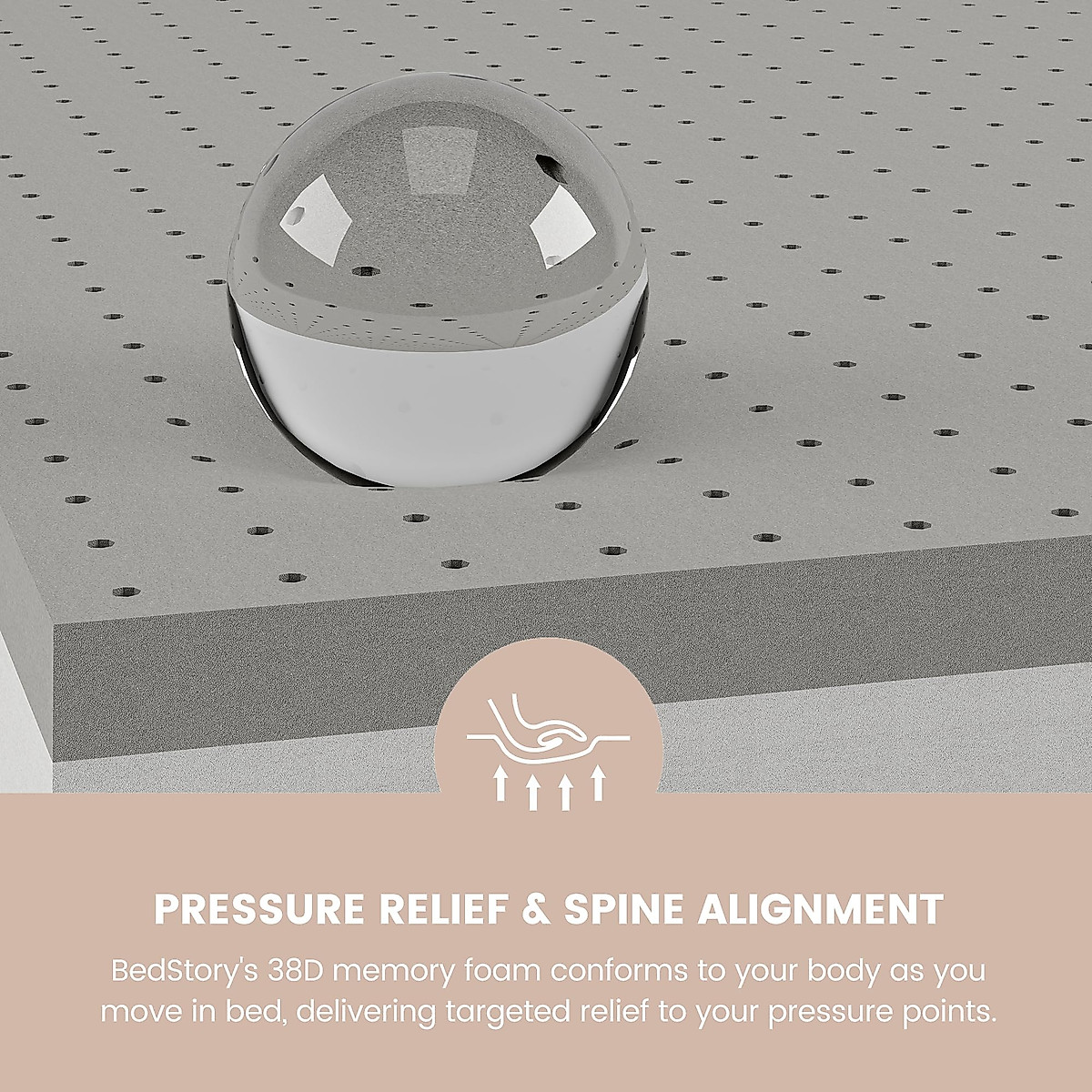 BedStory Memory Foam Mattress Topper 3 Inch Cal King Size - Firm Bed Topper for Back Pain Relief - Luxury Mattress Pad for Big Figure - Adjustable Anti-Slip Cover - No Odor, CertiPUR-US Certified