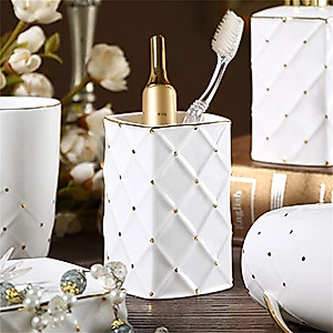 WYKDD Bone China Bathroom Five-Piece Set Bathroom Supplies Toilet Ceramic Brushing Cup Mouthwash Cup Washing Set