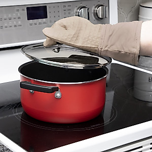 T-fal Textiles Waffle Silicone Oven Mitt Set, Softflex,Non-Slip Grip, Heat Resistant, 13-inches x 7-inches, 2 Pack, Sand