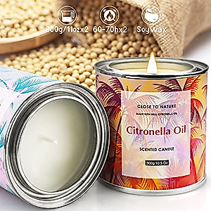 Citronella Candles Outdoor and Indoor, 4 Pack 42 Oz 240 Hours Large Citronella Candles for Summer, Long Lasting Lemongrass Soy Candle Scented Candles for Garden Patio Yard Balcony