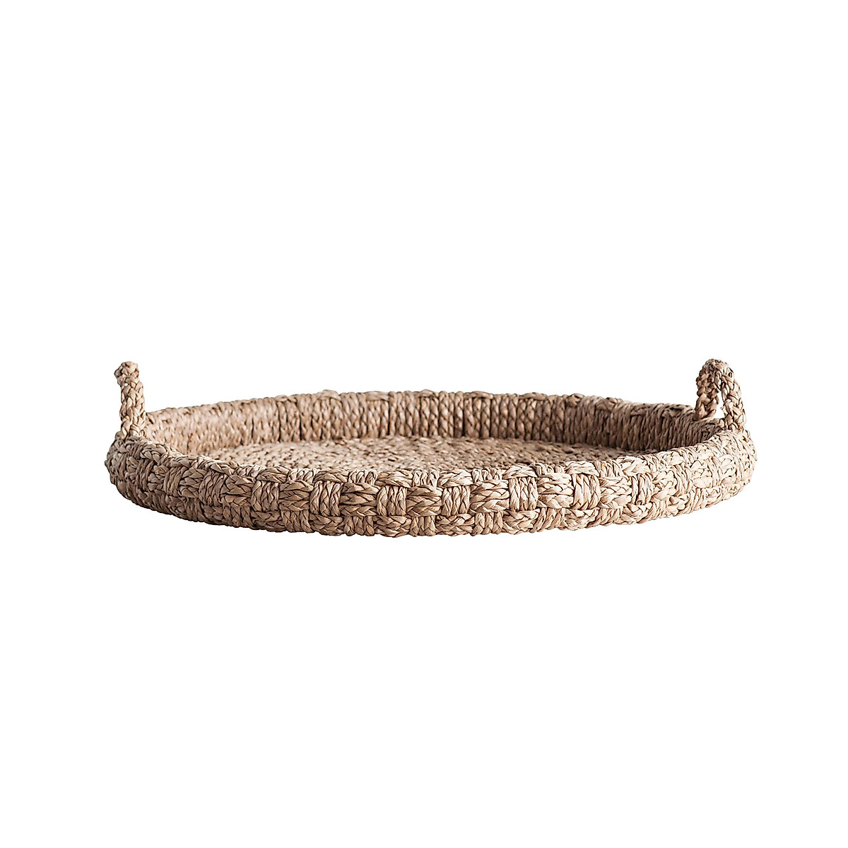 Round Braided Bankuan Tray with Handles