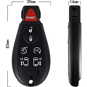 Keyless Remote Smart Key Fob Replacement Fit for 2008-2016 Chrysler Town and Country 2008-2016 Dodge Grand Caravan 2008-2020, M3N5WY783X