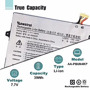 BOWEIRUI AA-PBUN4KP Battery for Samsung Notebook 9 Pen 930QAA 930QBE NP930QAA 930QAA-K716 NP930QAA-K04 930QAA-K01 930QAA-K716 NT930QBE NT930QBV NP930QAA-K01C Series Notebook (7.7V 39Wh/5120mAh)