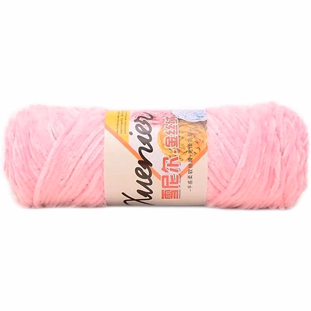 Pink Solid Color Hand Woven Thick Crochet Thread Chenille Velvet Yarn Soft Wrapping for Craft Scarves Sports Blankets 100g