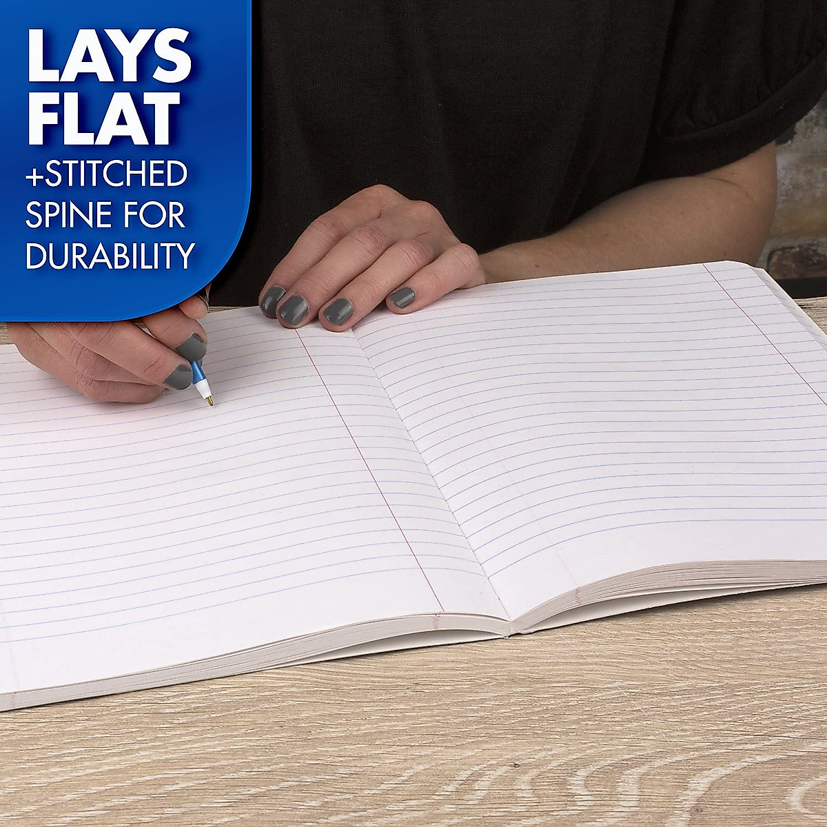 Mead Composition Notebooks, 3 Pack, College Ruled Paper, 9-3/4" x 7-1/2", 100 Sheets per Notebook, Black Marble (38111)