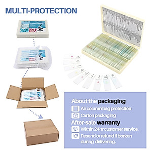 120Pcs Prepared Microscope Slides Animals Insects Plants Bacterial Sample Biological Slide Specimen for Kids Students Adults, for Science Study and Education