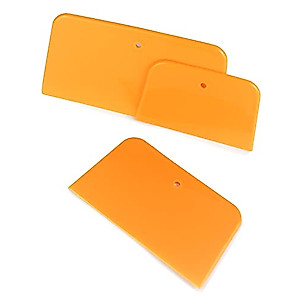 QWORK Body Filler Spreaders, 15 Pcs Car Scraper Kit, Automotive Fillers Hard Plastic Spreaders, Soft Installation Tool for Auto Glass Cleaning, Caulking Agents Car Body Maintenance