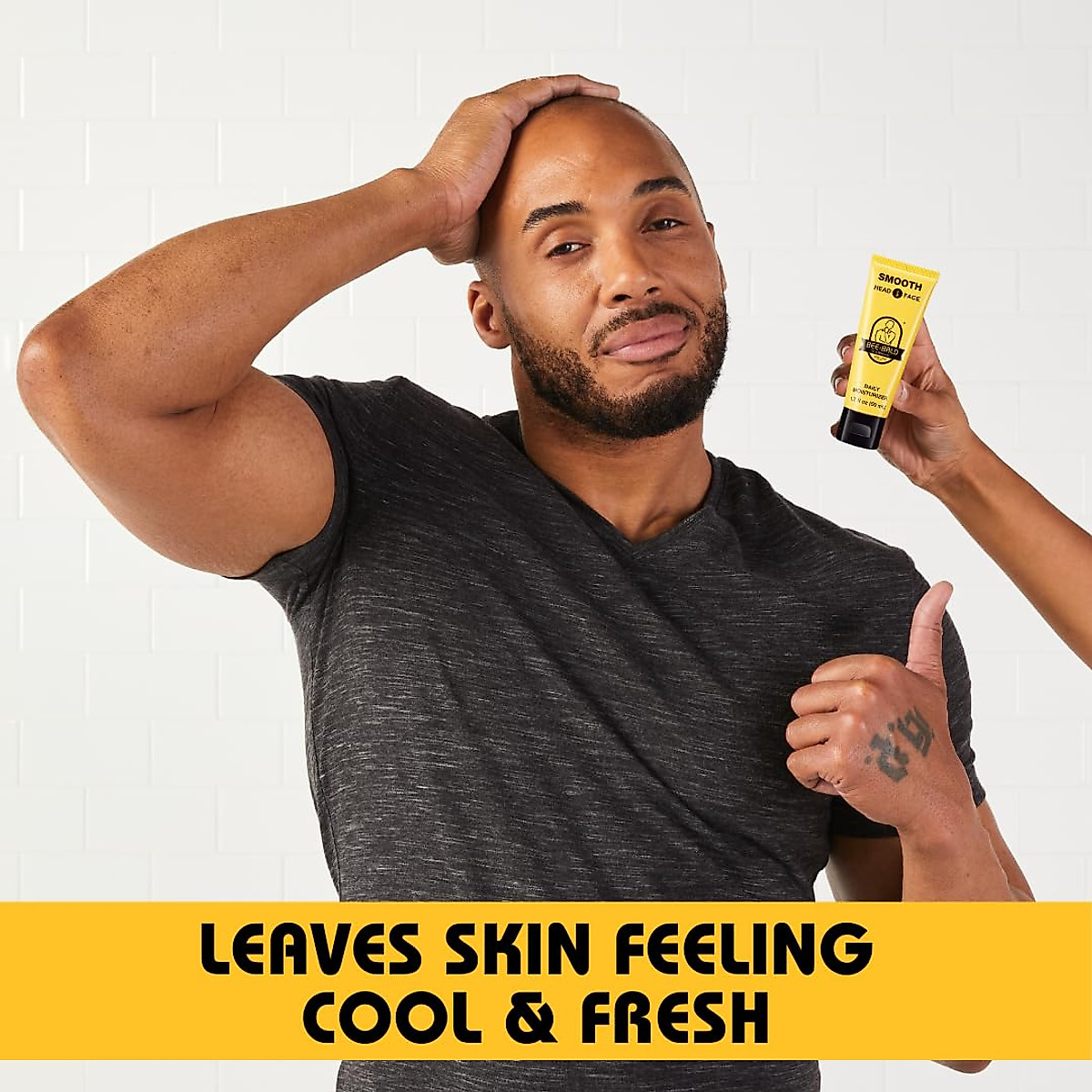 Bee Bald SMOOTH Daily Moisturizer Hydrates & Tones Away Fine Lines, Wrinkles and Dry Patches; Helps Control Oil & Shine to Feel Cool, Fresh and Comfortable, 1.7 Fl Oz