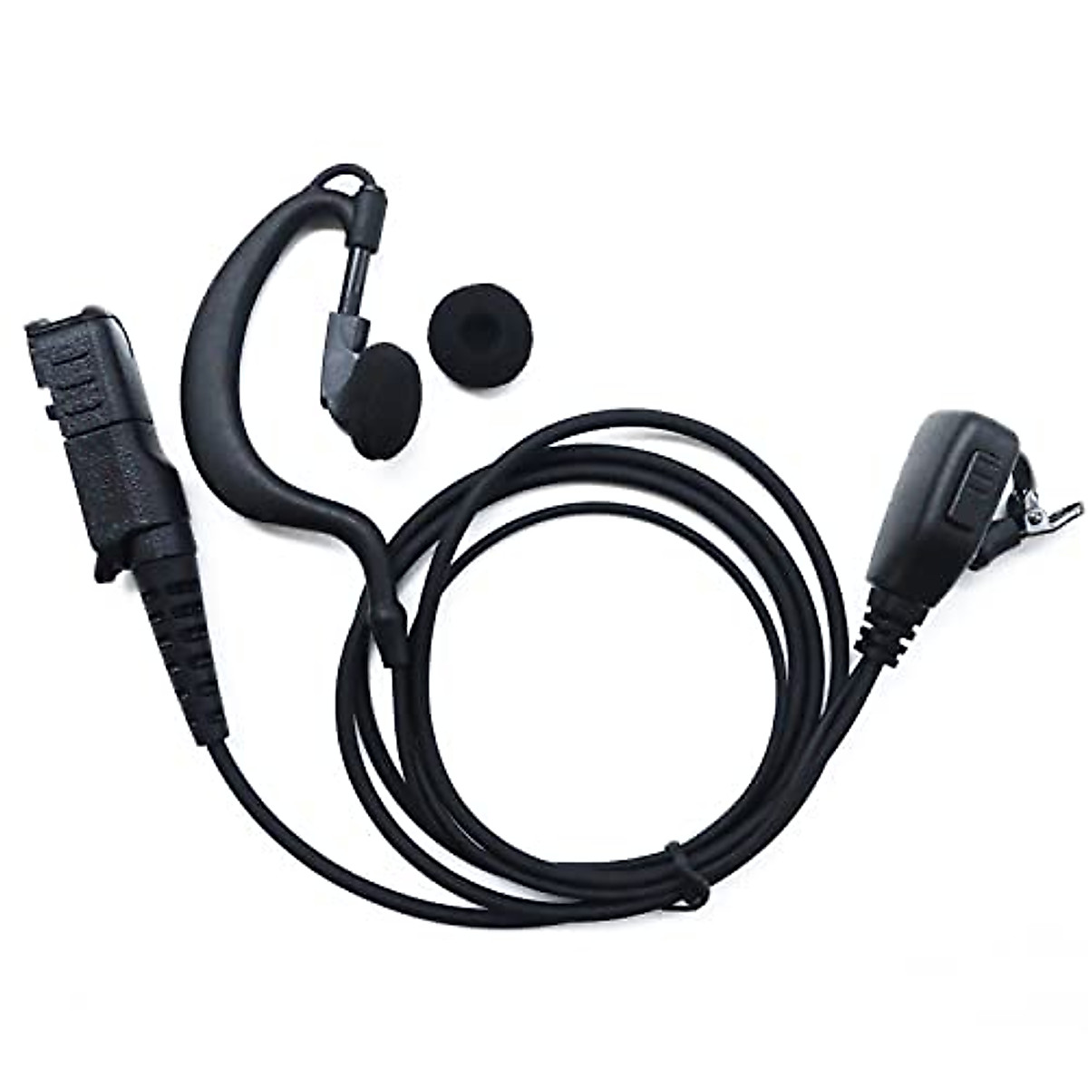 Motorola XPR 3500e Earpiece with Mic/PTT, Compatible with Motorola XPR 3300e 3500 3300 for Walkie Talkie 【G Shape】 Headset for Two Way Radio Law Enforcement