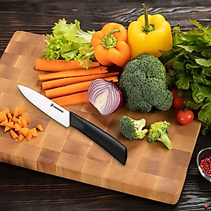 Magiware Paring Knife, Classic 4 inch Ceramic Paring Knife with Sheath Cover, Fruit and Vegetable knife,Longer Sharp Rust Proof Stain Resistant