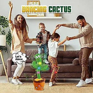Baby Toys Talking Cactus Toy Dancing Singing Mimicking Recording Moving Educational with 120 English Songs 6-12 Months Old Toddler Boy Girl Newborn Christmas Birthday Light Up Plush Sensory Gifts