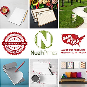 Nuah Prints Double Sided Recipe Cards 4x6 Inch, Set of 50 Thick Cardstock Recipe Cards with Lines, Easy To Write On Smooth Surface, Line Printed, Large Writing Space (Flower Design)