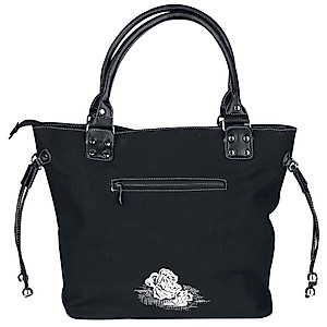 Lost Queen Women's Watch Skull Rose Shoulder Bag | Back in Black Handbag Purse