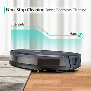 OPODEE Robotic Vacuum Cleaner, with 1800Pa Ultra Strong Suction, Pet Hair Cleaning, Smart Path Mapping, Self-Charging Sweeper, 2 Boundary Strips, Automatic Robot for Hard Floor, Low-Pile Hard Carpets