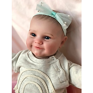 Pinky Realistic Reborn Baby Dolls 20 inches 50 CM Full Body Vinyl Silicone Girl Doll Anatomically Correct Lifelike Painted Hair Newborn Baby Dolls Toy for Kids Age 3+