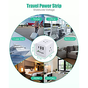 Alitayee USB C Multi Plug Outlet Extender,USB Outlet Splitter, Cube Multi Plug Adapter with 3 Outlets and 3 USB 15.5W Fast Charging, No Surge Protector for Cruise Travel Home Office ETL Listed White