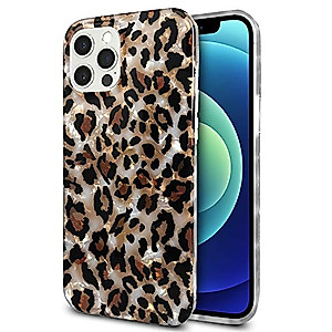 J.west Leopard Case Compatible with 12 Pro Max, Luxury Sparkle Cheetah Print Design Soft Silicone Phone Case Cover Girl Women with TPU Bumper for iPhone 12 Pro Max Case 6.7 Inch (Bling)