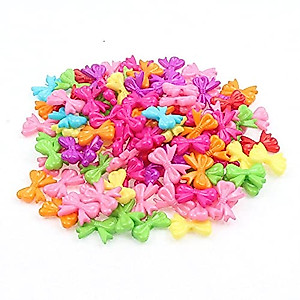 NHBT YU 50pcs 15x18mm Mixed Color Bow-Knot Beads Acrylic Spacer Beads for Jewelry Making Necklace DIY Bracelet T725