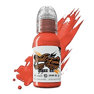 World Famous Tattoo Ink - Bora Bora Peach Tattoo Ink - Professional Tattoo Ink & Tattoo Supplies - Skin-Safe Permanent Tattooing in Bold Shades - Vegan & Non-Toxic (1 oz)