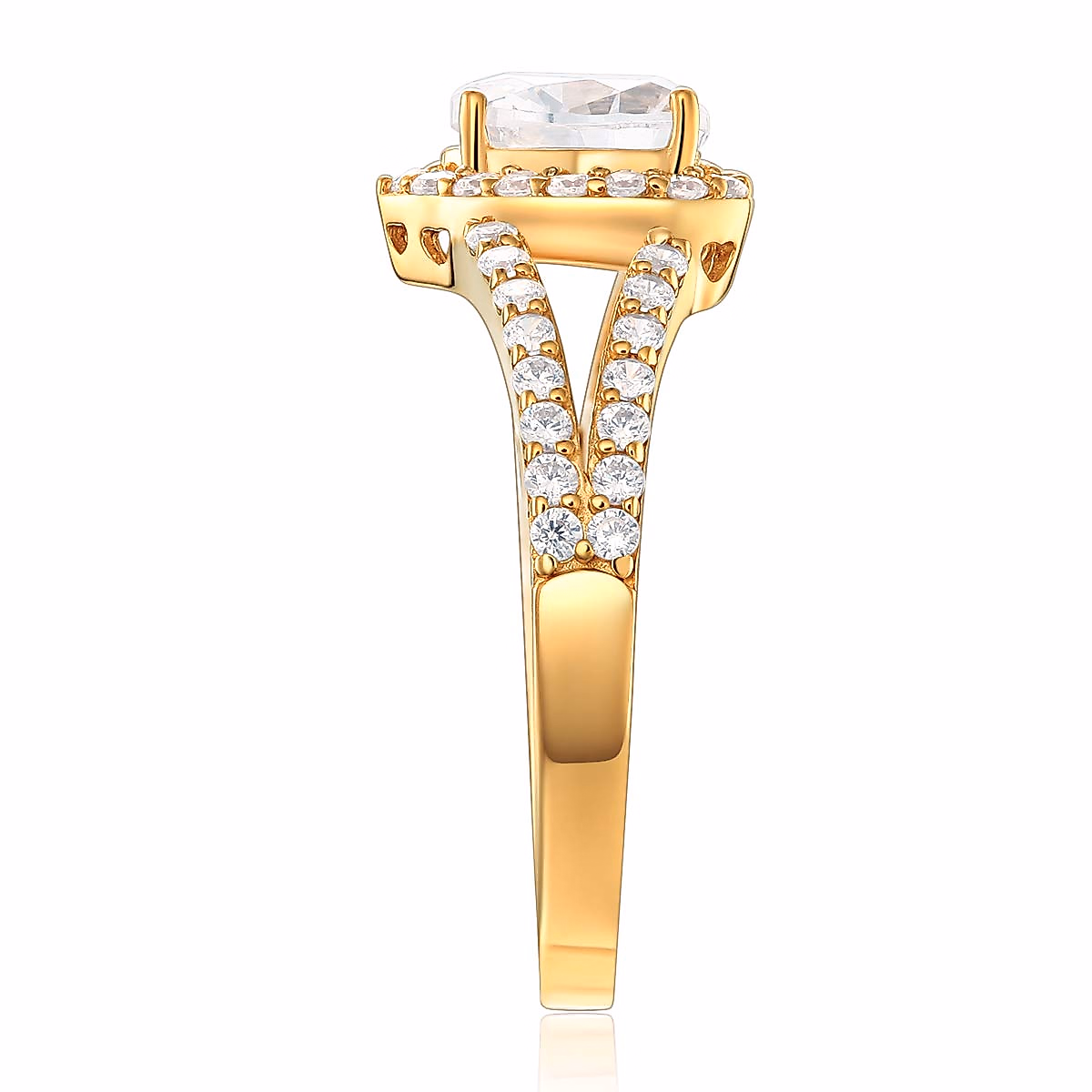 14k Yellow Gold SOLID Wedding Engagement Ring - Size 7