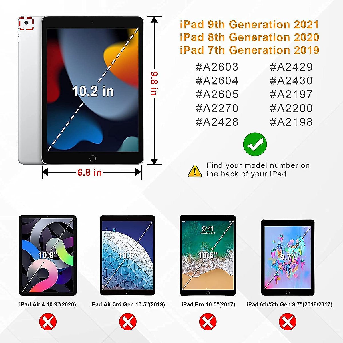 Bundle of iPad 9th Generation Case 2021 and Glass Screen Protector | iPad 10.2 Case for Kids 8th 7th Generation with Pencil Holder & Stand | Heavy Duty Drop Proof Case for iPad 9th 8th 7th Gen | Black