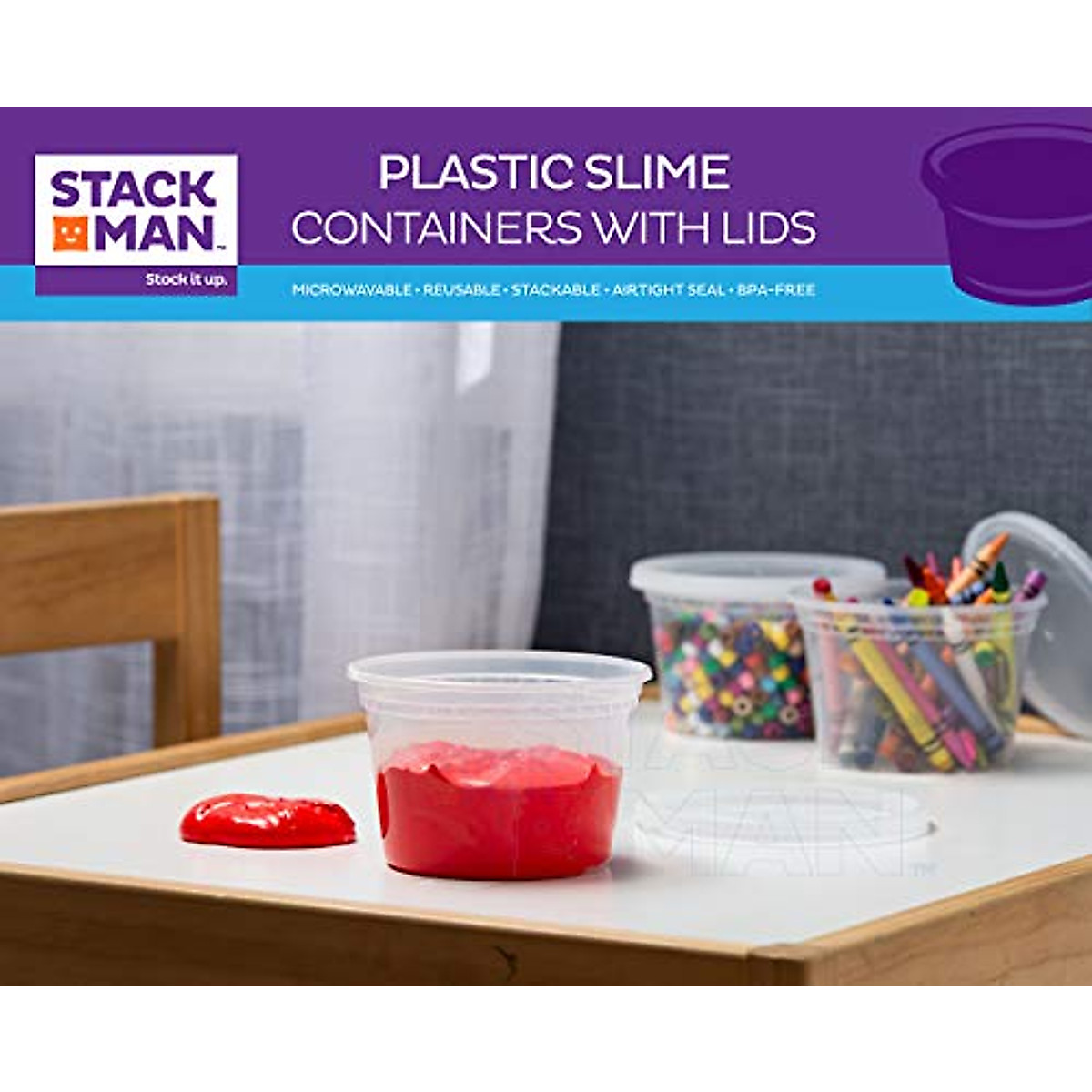 [48 Sets -16 oz.] Plastic Deli Food Storage Containers with Airtight Lids - Soup Containers with Lids