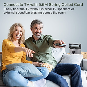 SIMOLIO Wired Speakers for TV with Tone Control, TV Wired-Speakers with 5.5M Long Cord for Digital & Analog Audio, Personal TV Soundbar with Sleep Timer, Ideal for Hard of Hearing and Seniors SM-961