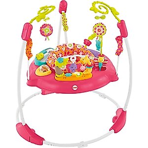Fisher-Price Baby Bouncer Pink Petals Jumperoo Activity Center with Music Lights Sounds and Developmental Toys