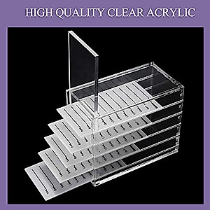 Dfsuiwk 5 Layers Acrylic Clear Eyelash Storage Box False Eyelash Container Case Lash Display Organizer for Grafting Lash Extension
