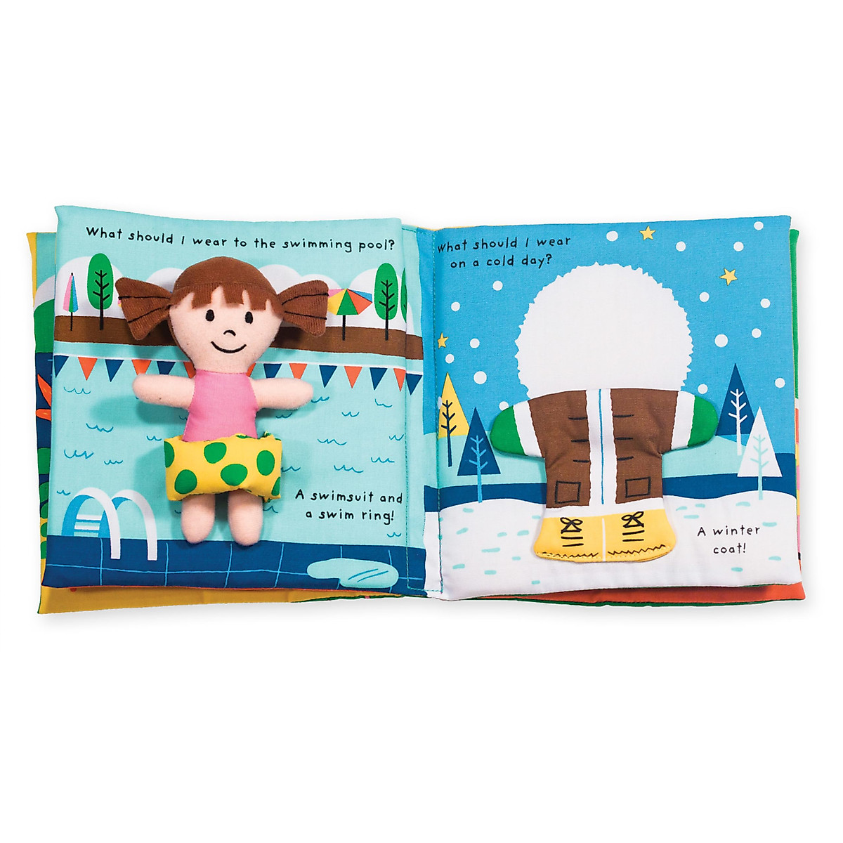 Melissa & Doug Soft Activity Baby Book - What Should I Wear? - Sensory Travel Toys, Dress Up Doll For Babies And Toddlers