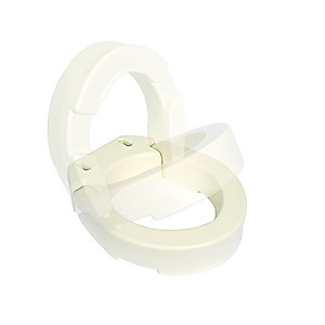 Essential Medical Supply Hinged Toilet Seat Riser for Elongated Toilets, 19.2 x 14 x 3.5 Inch