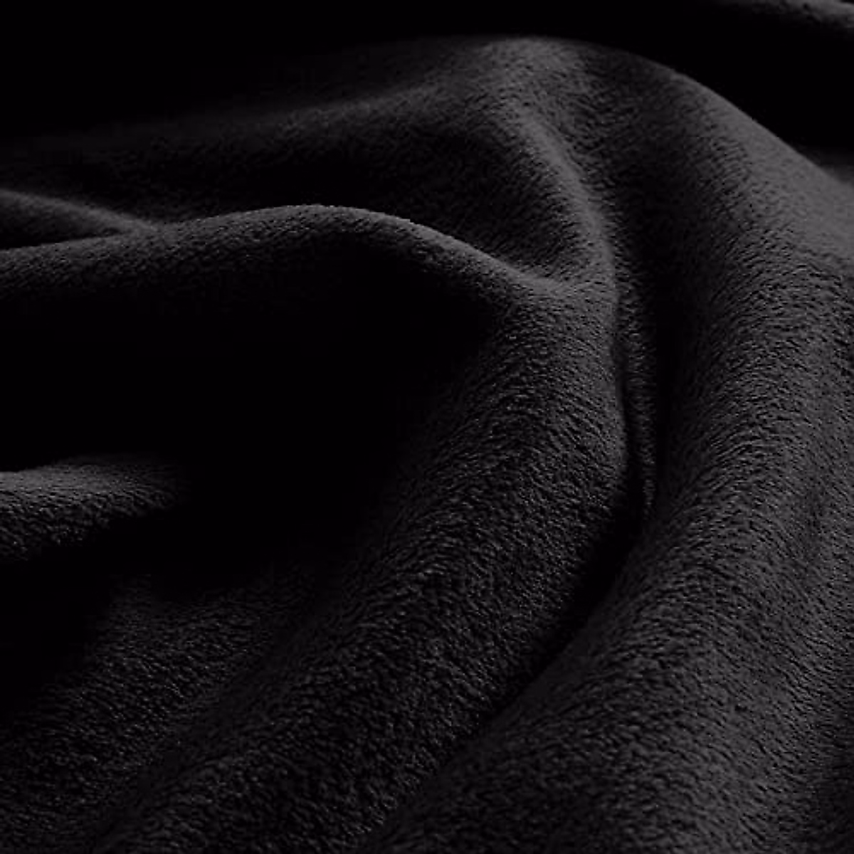 CozyLux Fleece Blanket King Ash Black 108" x 90", Super Soft Lightweight Microfiber Flannel Blankets for Travel Camping Chair and Sofa, Cozy Luxury Plush Fuzzy Bed Blankets