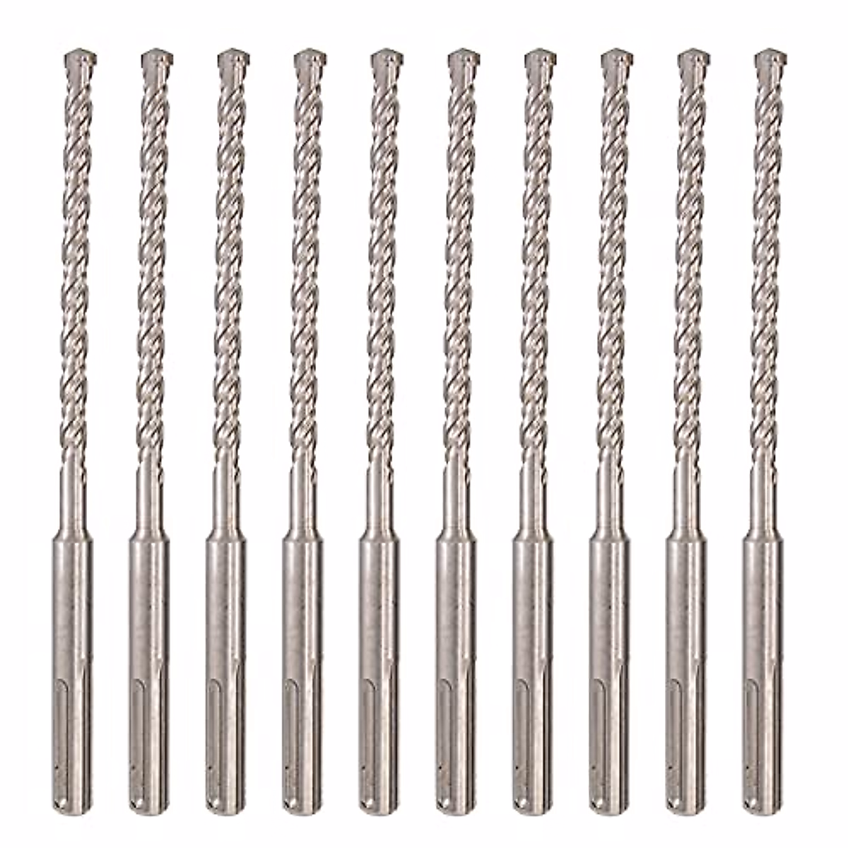 SDS Plus Hammer Drill Bit Set 1/4 in. x 6 in. Masonry Concrete Rock Drill-10Pcs