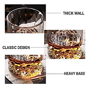 Triplorare Whiskey glasses set of 6, 11 OZ, Old-Fashioned Whiskey glasses, Rum glasses, Bar whiskey glasses, Glasses for Scotch (Rock glasses set of 6)