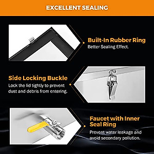 BEAMNOVA Commercial Grease Trap 25lbs Stainless Steel Interceptor, Side Inlet for Restaurant Home Kitchen Tools