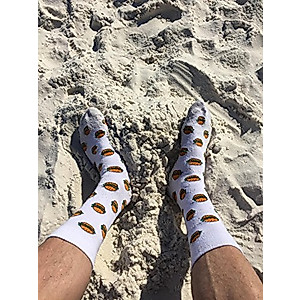 Gears Out Hamburger Socks - Weird Socks for Men and Women Grilling Fun BBQ Gifts Unisex Funny Burger Socks Teens Outdoor Grill Ideas Stocking Stuffers for Dads Meat