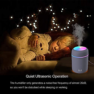 Cool Mini Humidifier, USB Personal Desktop Colorful Cool Mist Humidifiers for Bedroom, Car, Office, etc. Auto Shut-Off, 2 Adjustable Mist Modes, Super Quiet (Navy)
