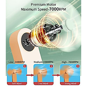 Joylifetech Personal Fan Handheld, Handheld Fan with 1200mAh, Lightweight Portable Fans Rechargeable that Can Rotate 360°, 3 Speeds Pocket Fan for Travel Commute Work Outdoor