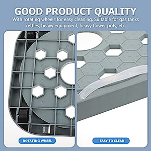HEMOTON Gas Tank Tray Propane Tank Wheel Tray Propane Cylinder Base Gas Cylinder Fixed Shelf Propane Tank Dolly for Home Kitchen and Restaurant Use Grey