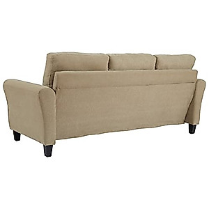 Signature Design by Ashley Darlow Modern Faux Leather RTA Sofa with Bolster Pillows, Brown