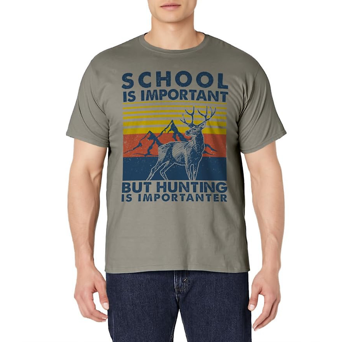 School Is Important But Hunting Is Importanter Deer Hunting T-Shirt