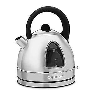 Cuisinart DK-17P1 Cordless Electric Kettle 1.7 Liter Capacity with 1500-Watts for Fast Heat Up, Removable Spout Filter and Soft-Touch Handle and Lid Grip, Stainless Steel