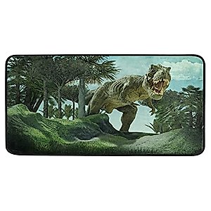 Jurassic Dinosaur Jungle Area Rug Non-Slip Washable Soft Floor Mat Carpet for Kitchen Bedroom Living Room Bathroom Home Decor,39x20 Inch